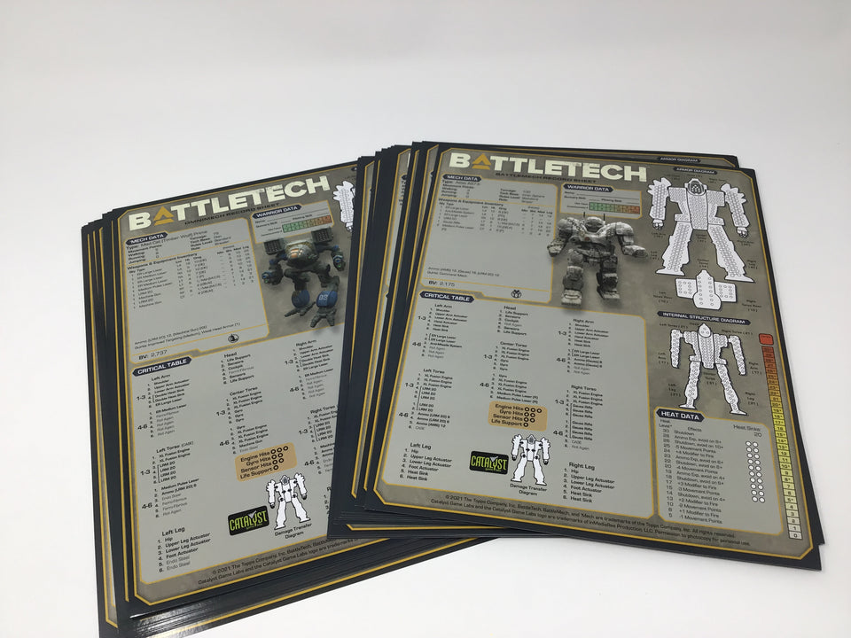 BattleTech: Premium Record Sheets – Catalyst Game Labs Store